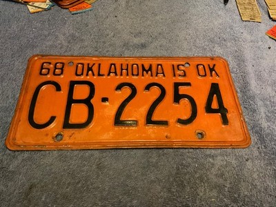 “Oklahoma Is OK” License Plate 1968 CB-2254 | eBay