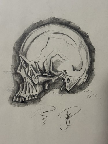 Original Artwork Skull Pencil Drawing That’s Super Rad! | eBay