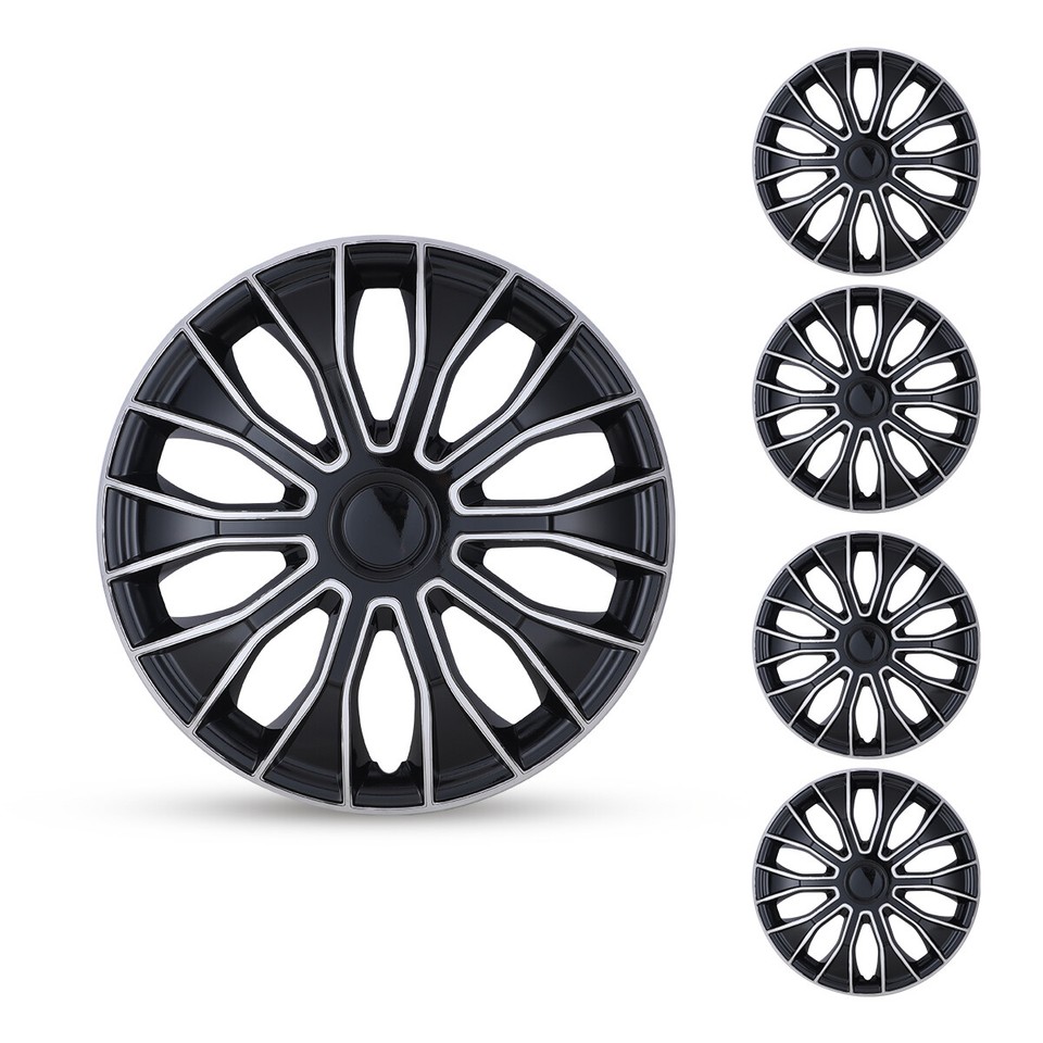 4PCS Universal 14 inch Wheel Cover Hubcaps fit R14 Tire Rim Black ...