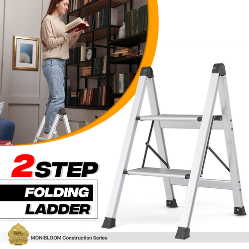 Aluminum 2 Step Ladder Folding 330lbs Anti-Slip Pedal Stool Indoor ...