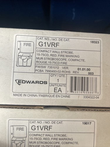 Edwards G1 Series G1VRF LED Strobe Fire Alarm b- Red for sale online | eBay