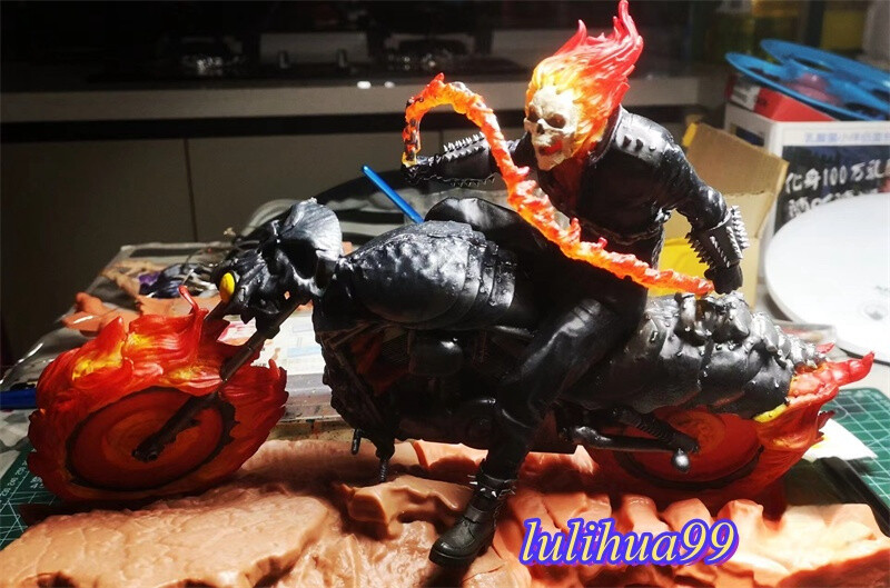 Ghost Rider Statue Resin Model 1/9 Completed Figure Painted Led ...