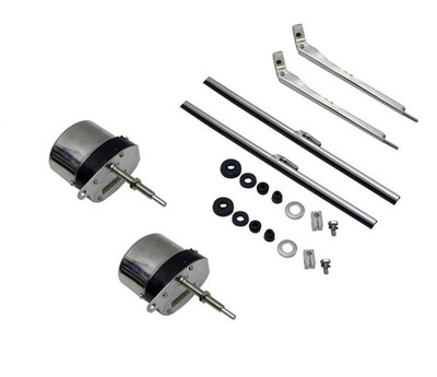 Universal Windshield Wiper Motor Kit Hot Street Rod Jeep Boat Stainless ...