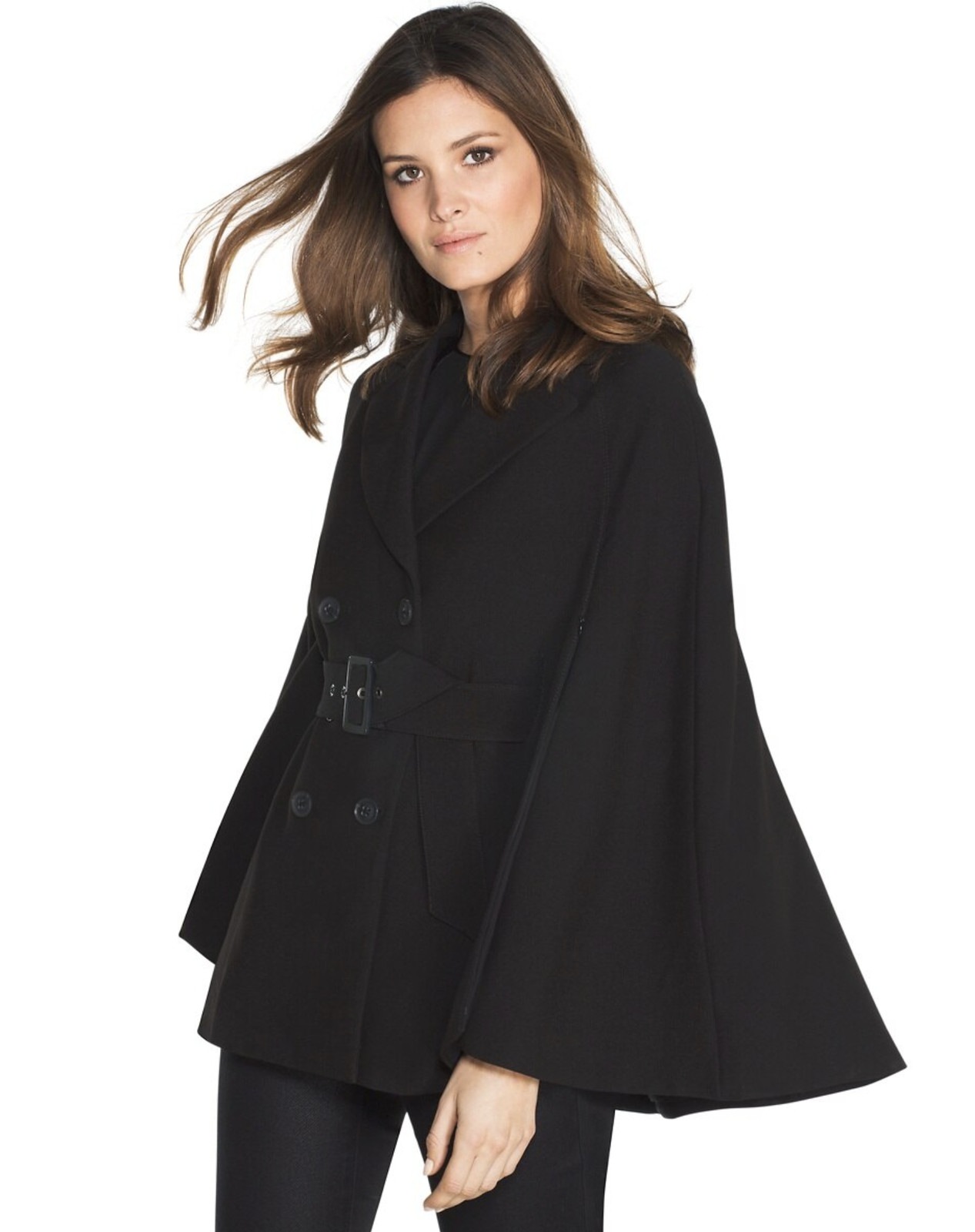 White House Black Market Black Double Breasted Belted… - Gem