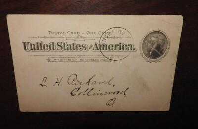 Early 1900s or Late 1800s Prepaid 1c Postage Postcard, Used ...