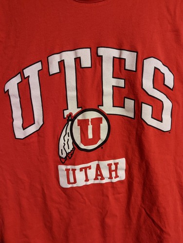Utah Running Utes Shirt Medium Red Short Sleeve Crew Neck College ...