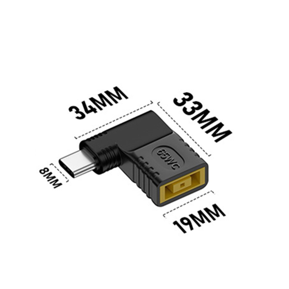 Elbow 65W USB C Type C To Power Charger Adapter Square Converter Kit ...
