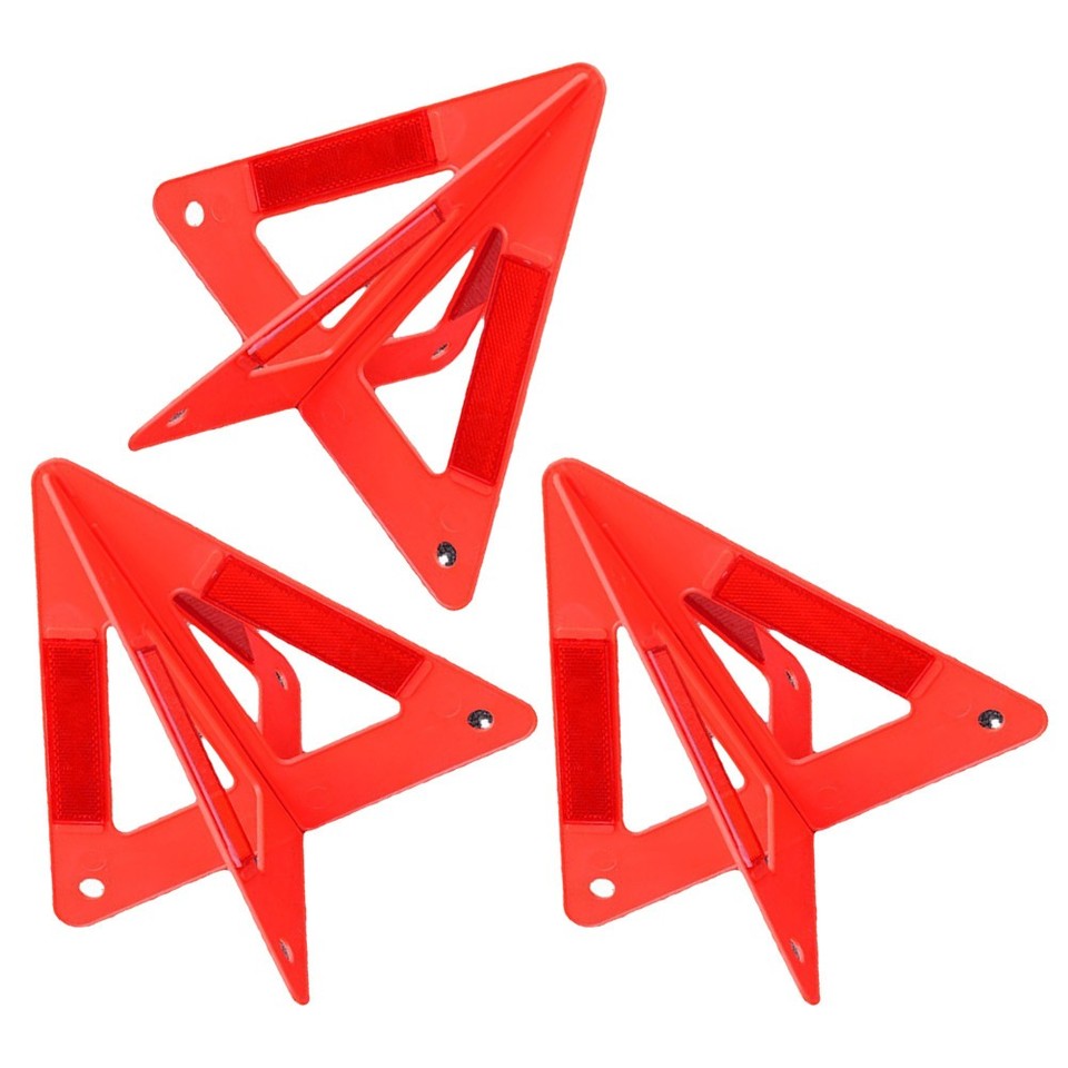 3pcs Triangle Reflectors Emergency Warning Signs Car Reflective ...