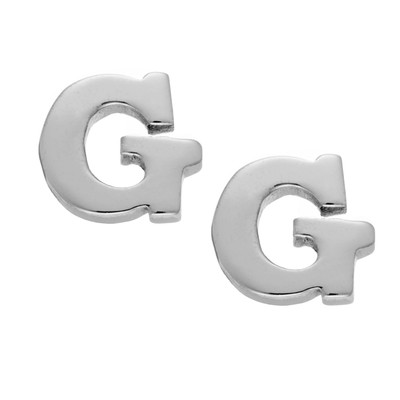 Silverly .925 Sterling Silver 6 mm Initial Letter "G" Charm Stud ...