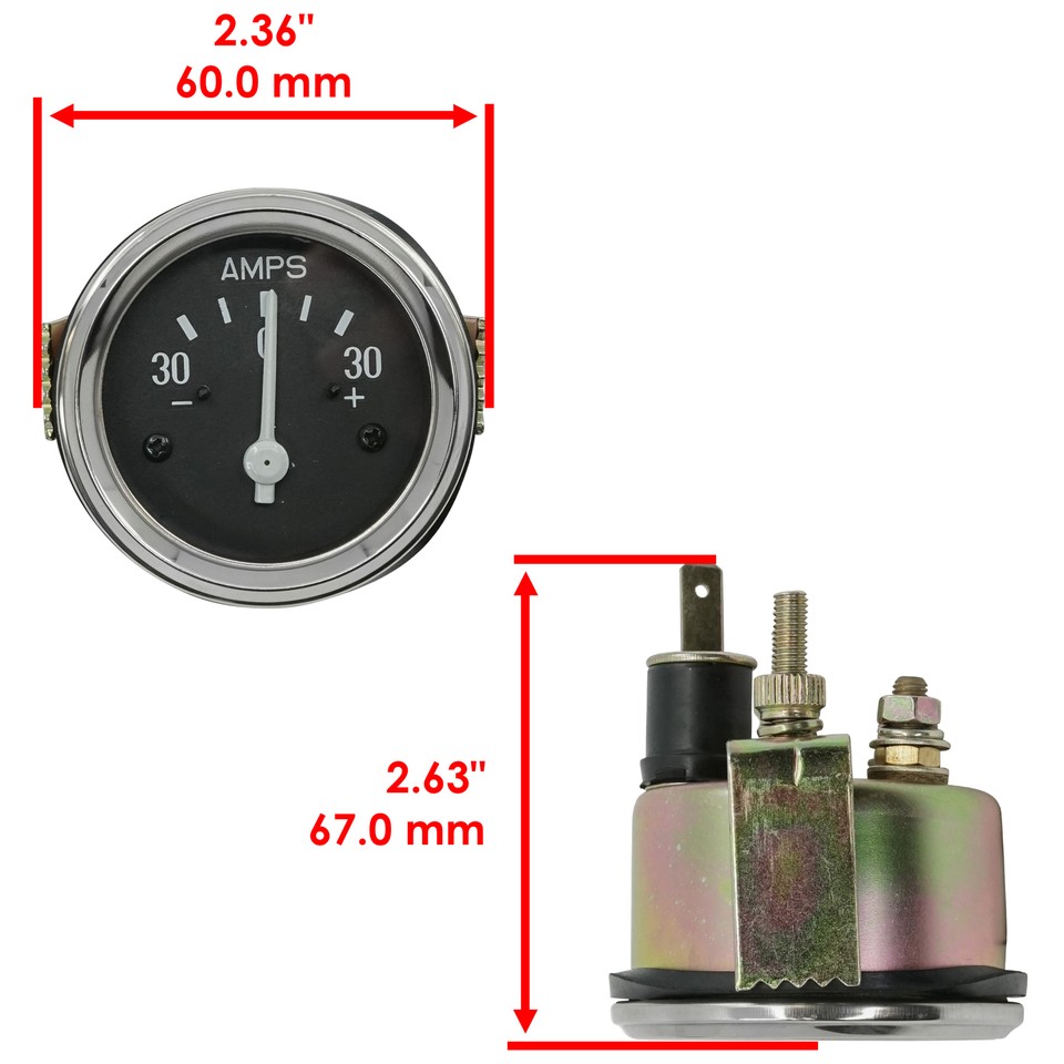 30 Amp Gauge Ammeter For Massey Ferguson Tractor TE20 TO20 TO30 F40 22 ...
