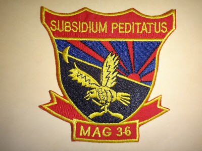 Vietnam War Patch USMC Marine Aircraft Group MAG-36 Motto SUBSIDIUM ...