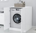 Washing Machine Cabinet with Door Bathroom Laundry Room Cupboard White ...