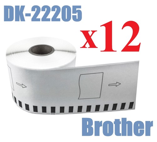 12 x Label for Brother DK22205 Refill only 62mm x 30.48m QL 500/550 ...