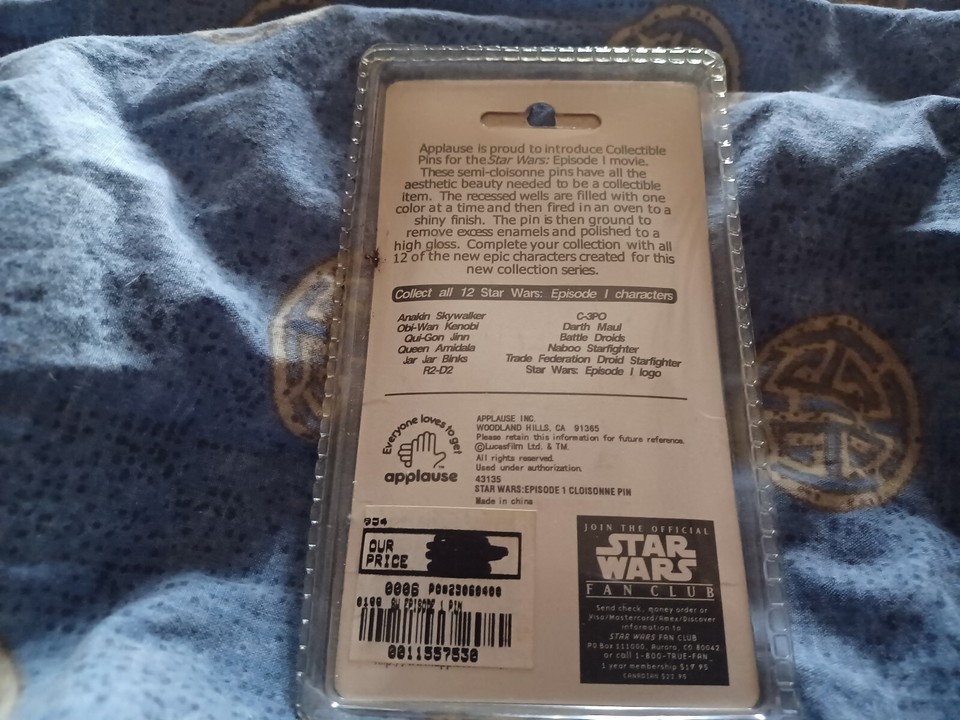 Applause Star Wars Episode 1 The Phantom Menace Pin | eBay