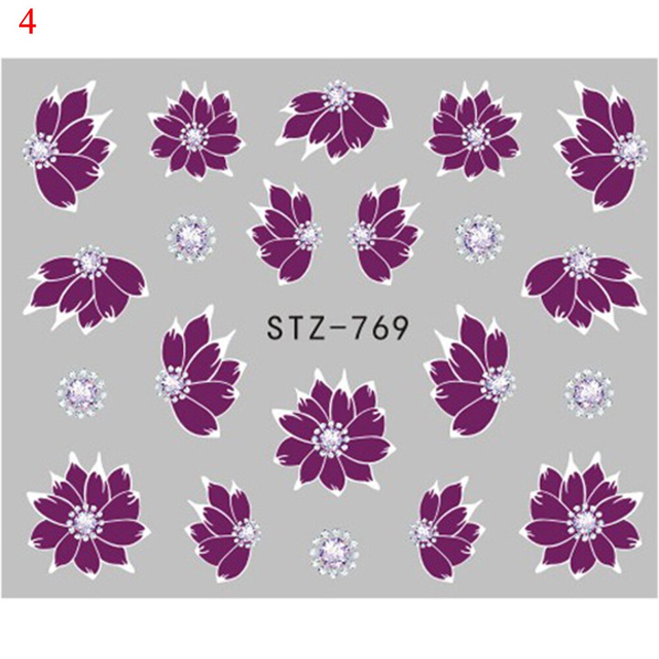 Nail Art Sticker Watermark Flower Decals DIY Pattern Design Slider Nail ...
