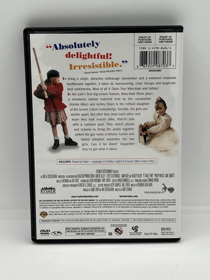 It Takes Two (DVD, 2009) 1995 Mary-Kate & Ashley Olsen Twins Kirstie ...