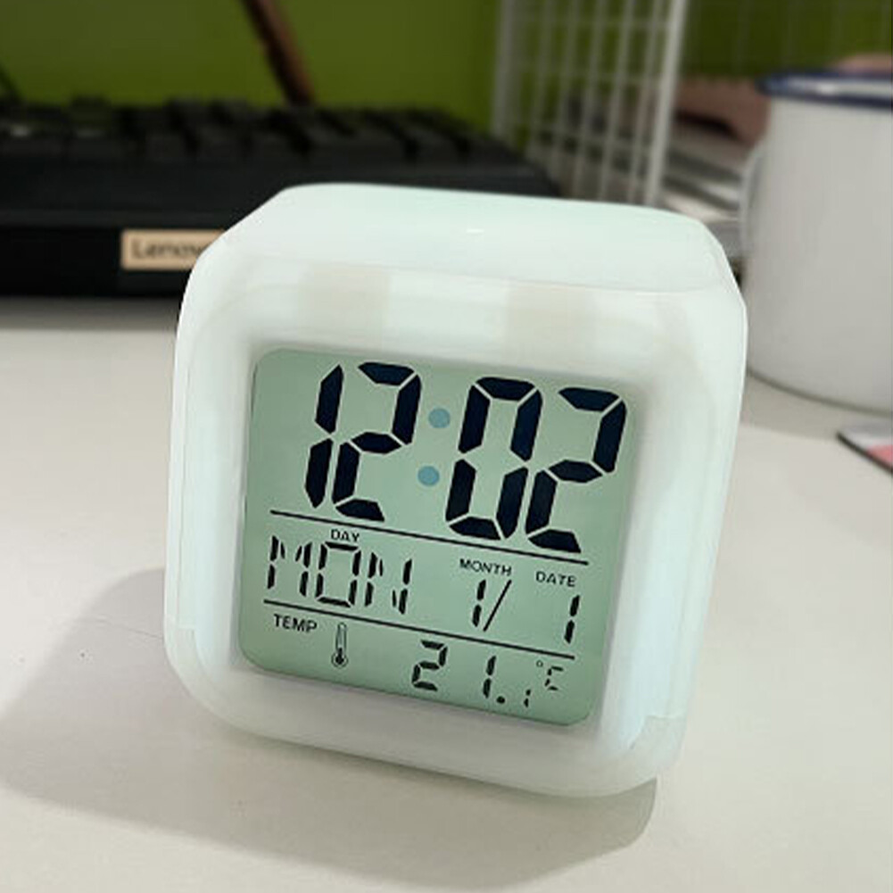 Color Changing For Bedroom Led Kids Children Cute Alarm Clock Digital ...