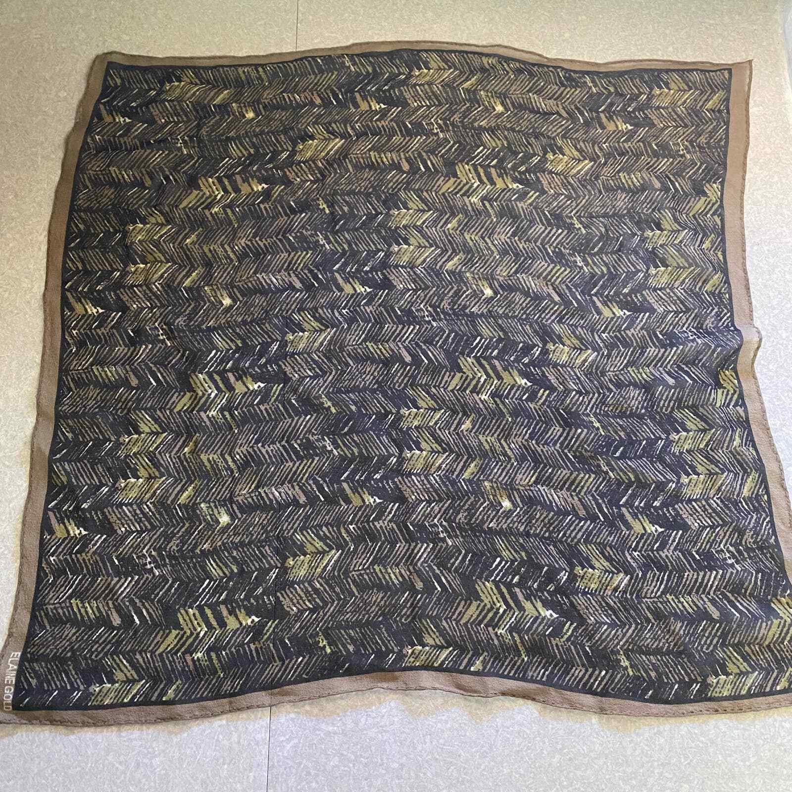 Vintage Elaine Gold Small Chevron Square Preppy Minim… - Gem