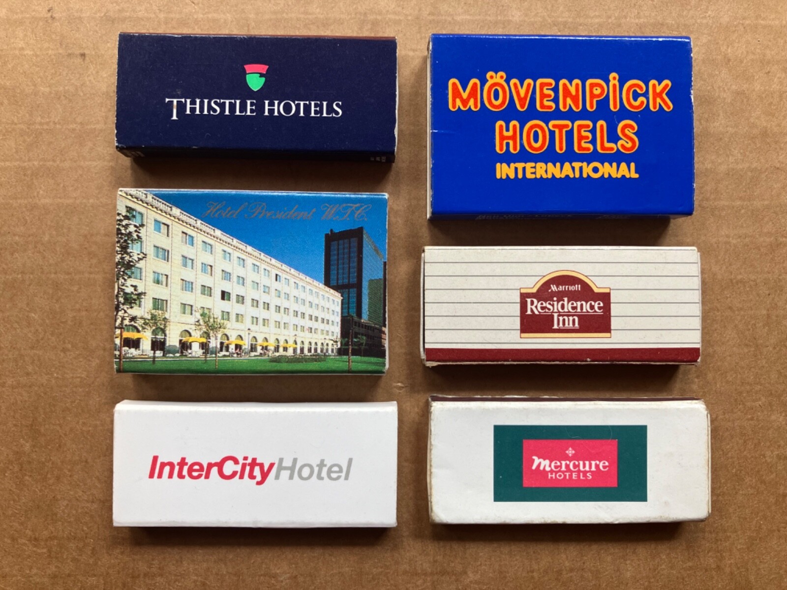 Vintage Hotel Matchboxes Lot of 6, Thistle, President WTC, InterCity ...