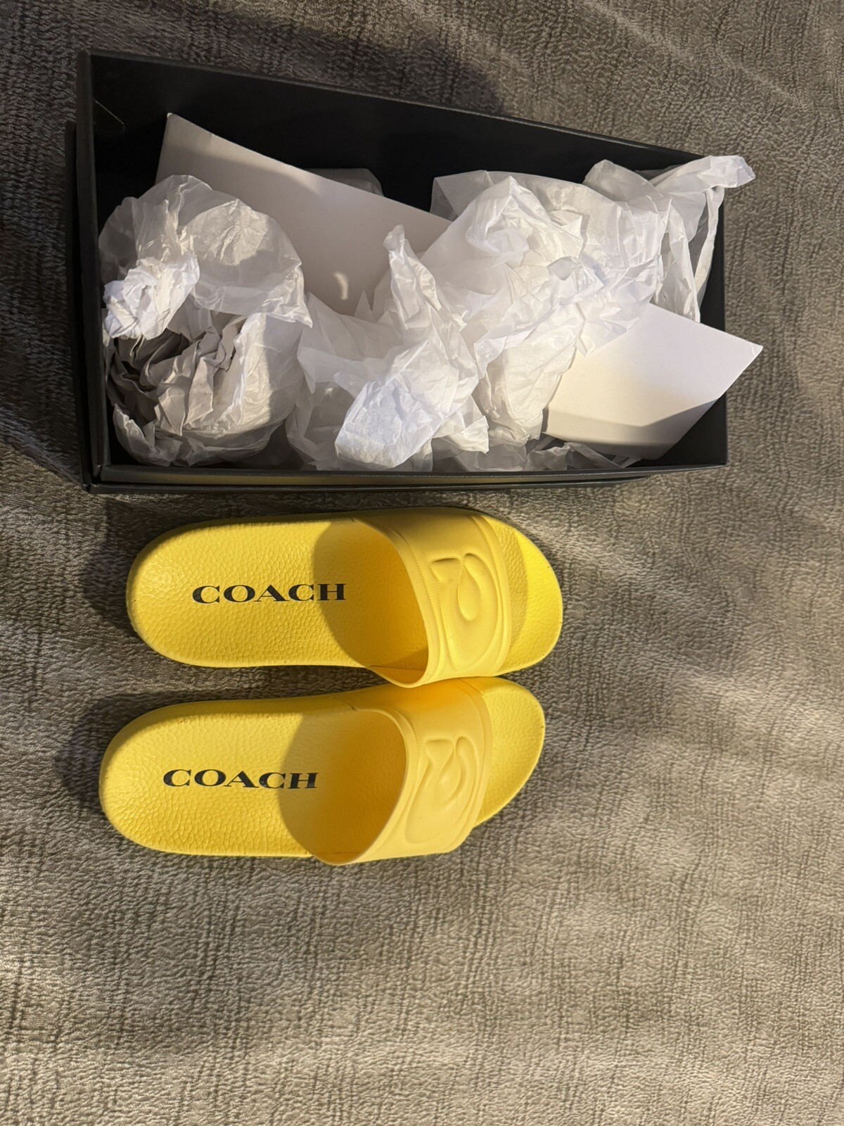 Coach Womens Ulla Rubber Slide Yellow Pool Slides 7 - Gem