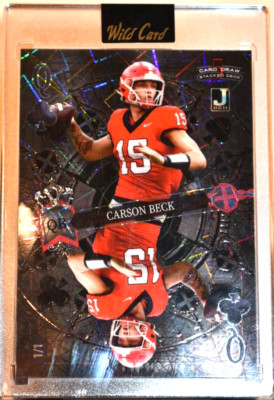 Carson Beck 2023 Wild Card 5 Card Draw Black Laser Mirror 1/1 | eBay