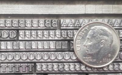 Vintage Metal Letterpress Print Type 12pt Devinne Open Outline B38 4 ...