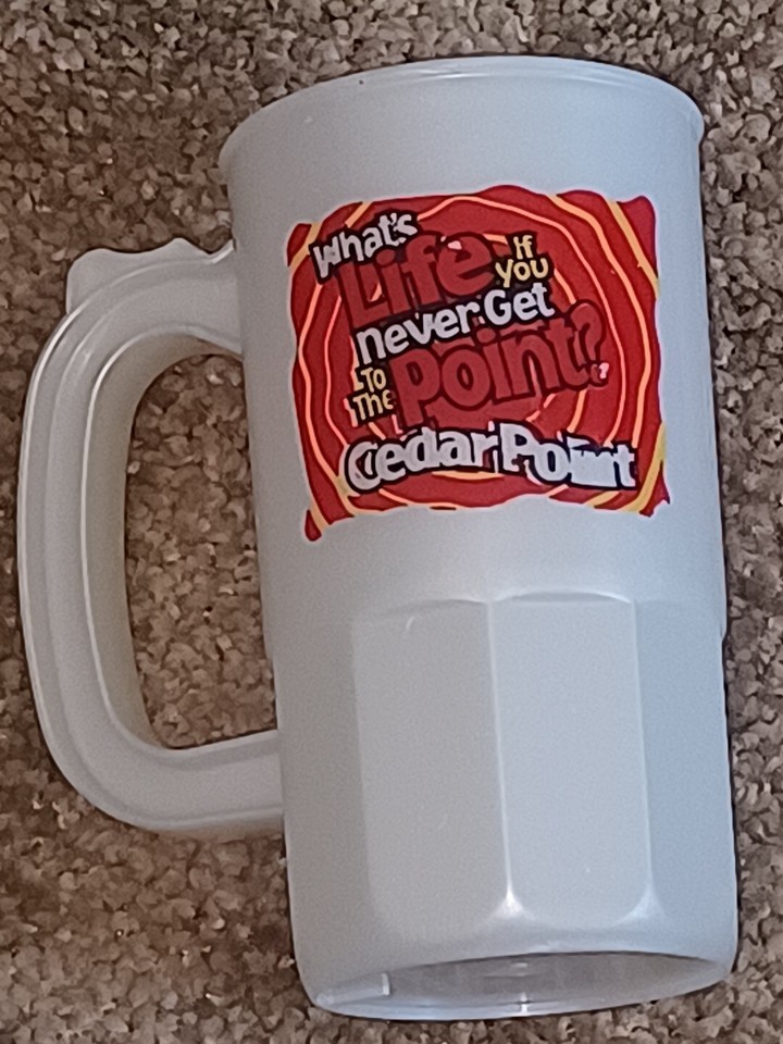 Vtg Cedar Point Mantis Roller Coaster Souvenir Plastic Mug Cup USA Rare ...