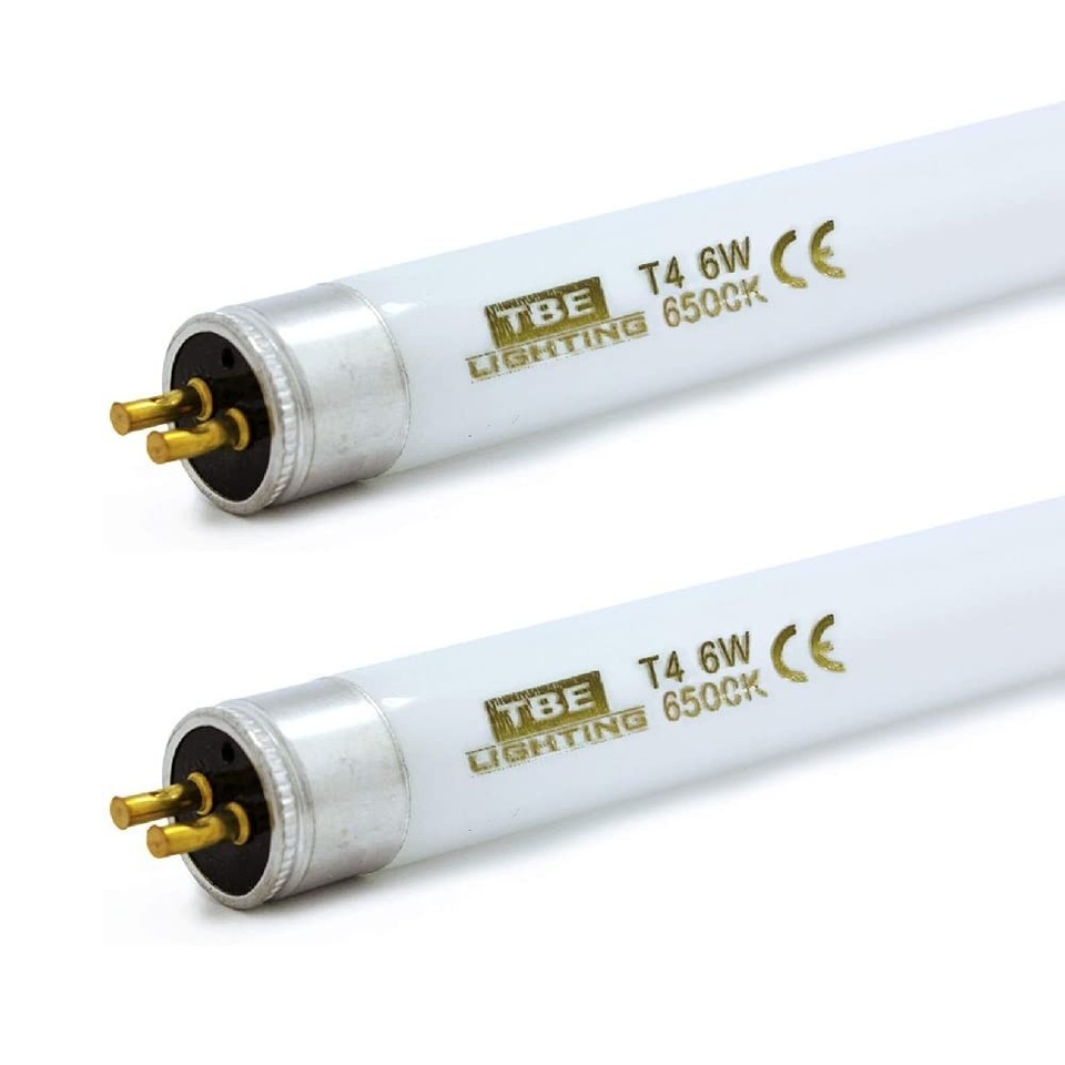 TBE Lighting T4 6W Fluorescent Tube 232mm 2 Pack G5 2-Pin Base Soft ...