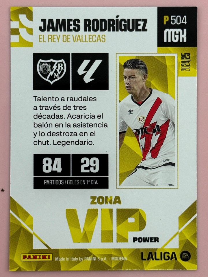 24/25 Panini MGK Megacracks Nueva Zona VIP James Rodríguez Rayo ...