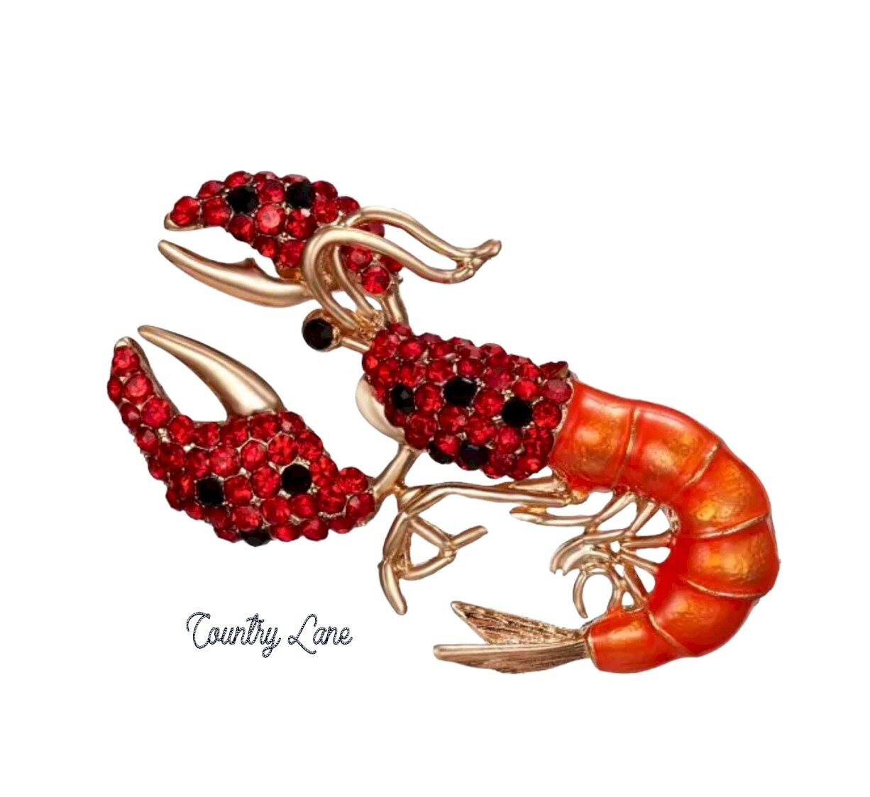 New Shrimp Prawn Ocean Crystal Classic Enamel Brooch Pin | eBay