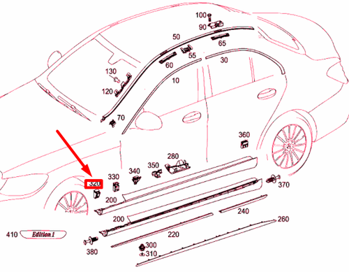 MB C W205 Front Rocker Molding Befestigungsclip A0019917871 NEU ...