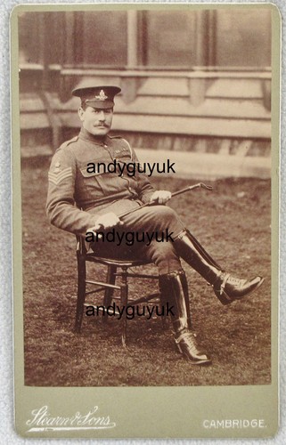 CDV MILITARY ARTILLERY OFFICER NAMED RICKARDS CROSS MEDAL BOOTS ANTIQUE ...