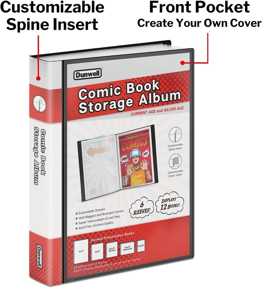Comic Book Storage Album Comic Book Binder with 6 Super Heavyweight ...