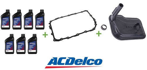 7x ACDelco Dexron VI Full Synthetic ATF Filter & Pan Gasket GM 6L80 ...