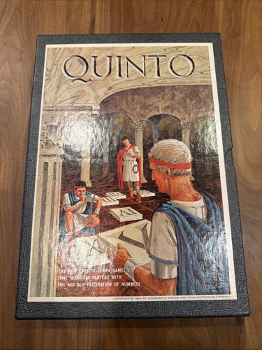 1964 VINTAGE 3M Bookshelf Games QUINTO Numbers Board Game COMPLETE EUC ...