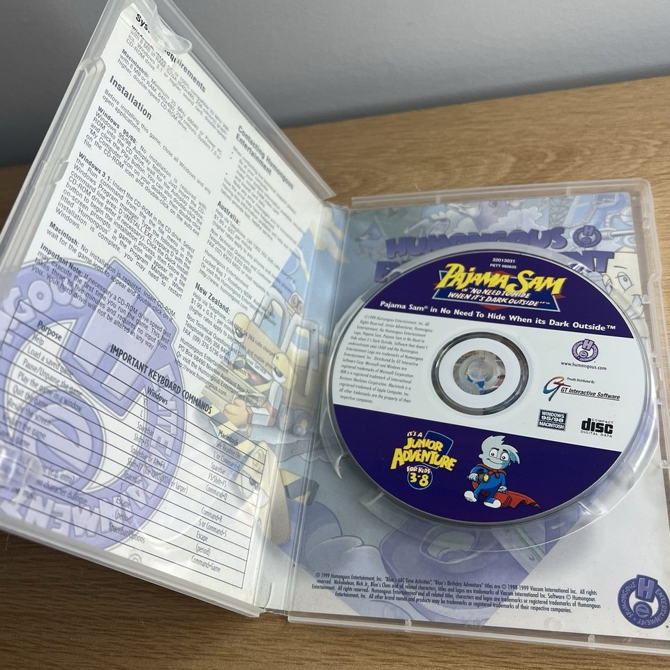 Pajama Sam No Need to Hide When It's Dark Outside Pc XP CD | eBay Australia