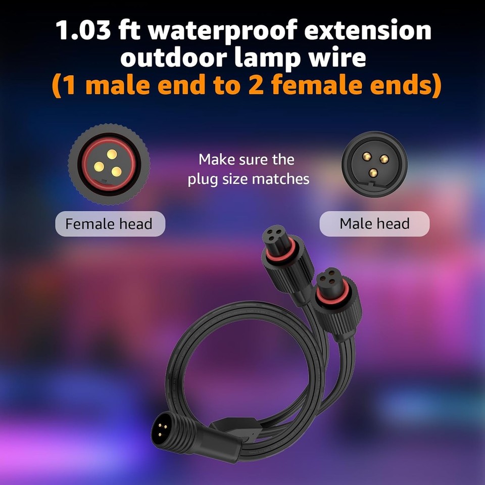 Y-Splitter Extension Cable for Govee Permanent Outdoor Lights ...