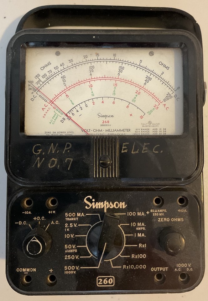 Simpson 260 Series 6 Analog Volt-Ohm Milliammeter Meter USA New Battery ...