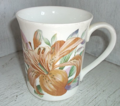 Springfield Bone China England Orchids Coffee Mug Cup Staffordshire | eBay