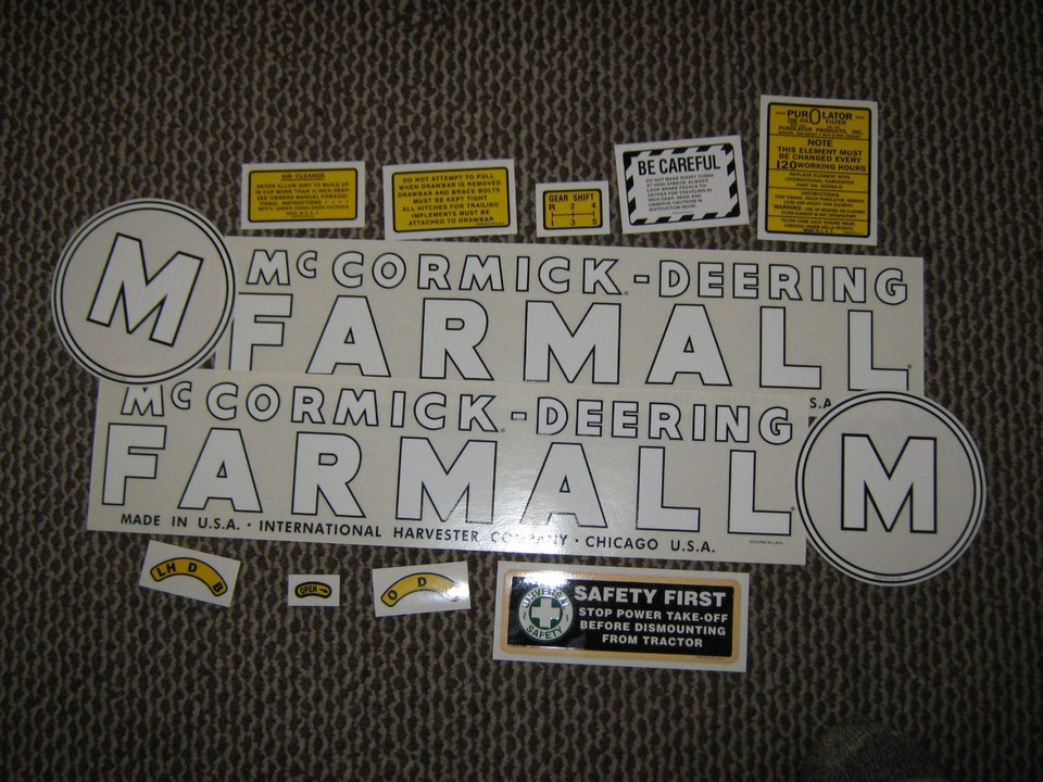 Early Farmall M Decal Set 1939-1944 "McCORMICK-DEERING FARMALL" | eBay