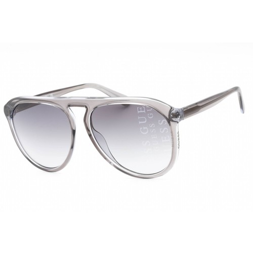 Guess Men's Sunglasses Full Rim Grey/Black Plastic Aviator Frame ...