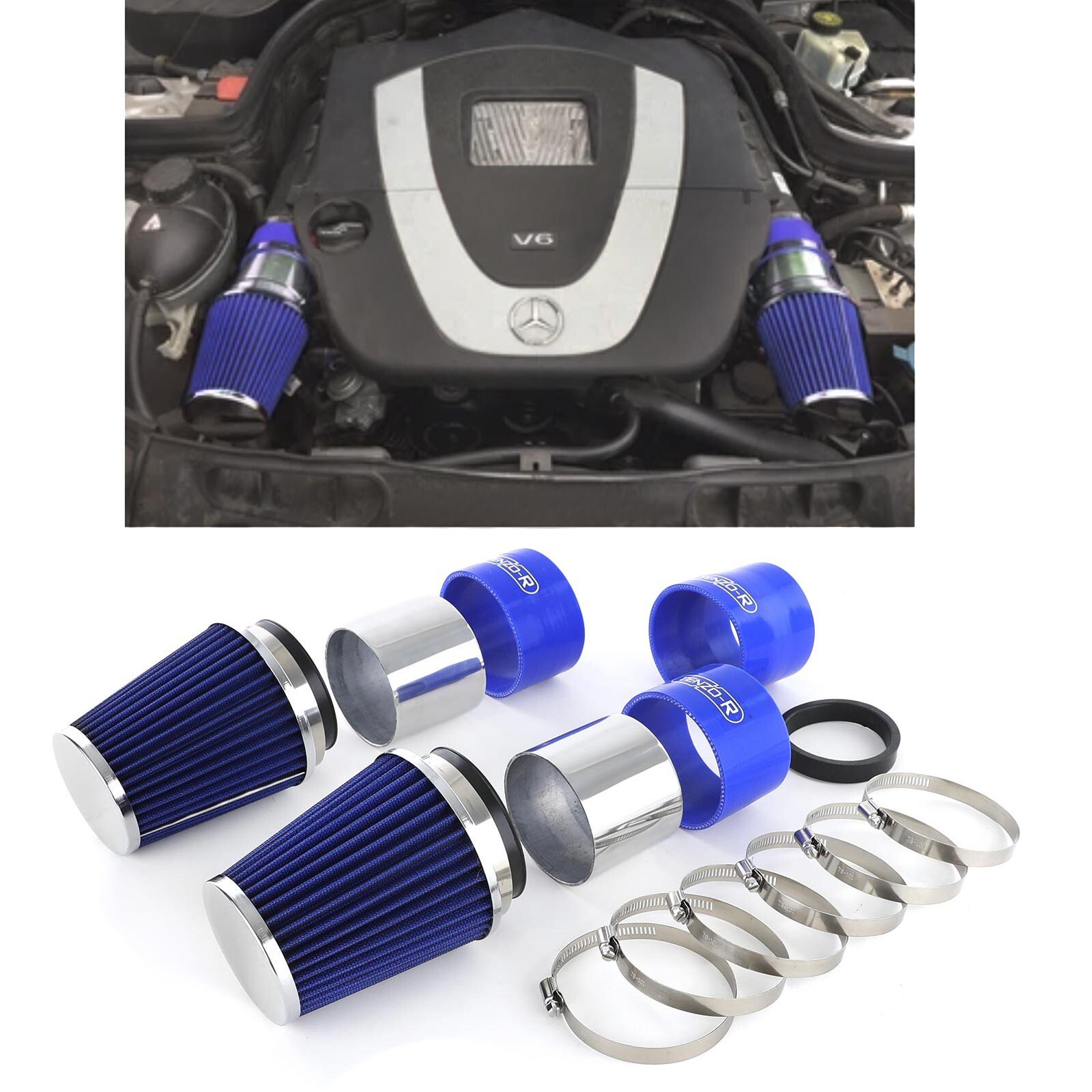 SPORT AIR INTAKE WITH SPORTS FILTER FOR MERCEDES W204 C300 C350 V6 ...
