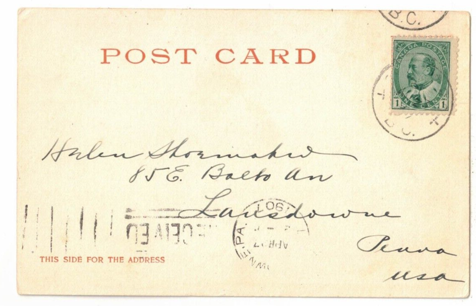 1902 UDB Postcard: Down Bow Valley from Banff, Alberta, Canada | eBay