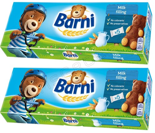 2 x BARNI Soft Sponge Biscuit Cakes Bear Shape Cookies with Milk ...