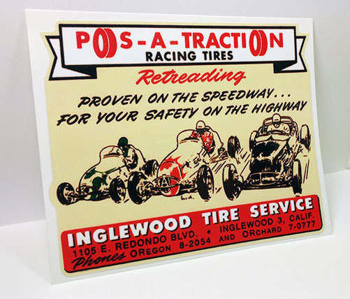 POS-A-TRACTION Racing Tires Vintage Style DECAL, Vinyl STICKER, hot rod ...