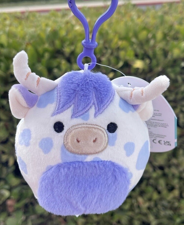 Conway The Cow Squishmallow Plush Backpack Clip On Keychain 3.5" IN ...