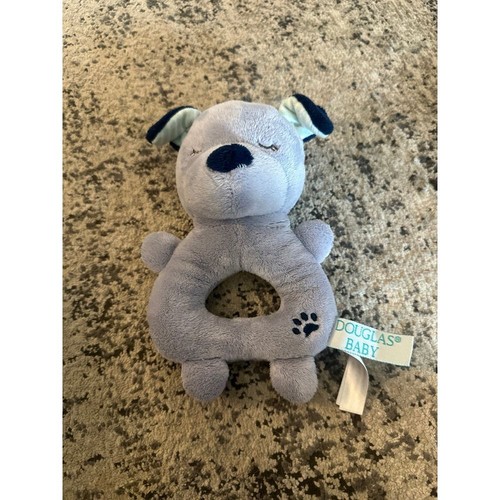 7 Inch Blue Puppy Dog Plush Stuffed Animal Baby Rattle Baby Toy by ...