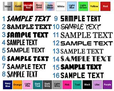 Personalised Sticker Name Word TextVinyl Cut Fancy Font Sticker ...