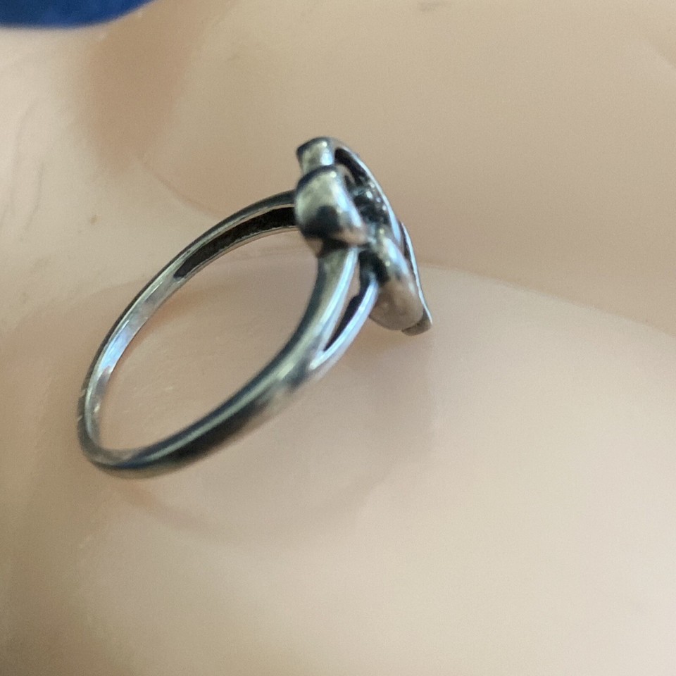 Vintage P4SR Platinum Palladium Silver Rhodium Open Hearts Diamond Ring ...