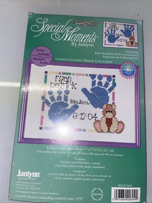 Janlynn Special Moments Baby Handprint Birth Cross Stitch Kit SGP604 W ...